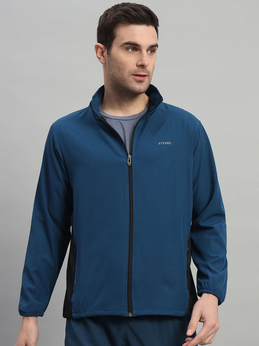 Two-Tone Sports Jacket - Airforce & Black – FITINC